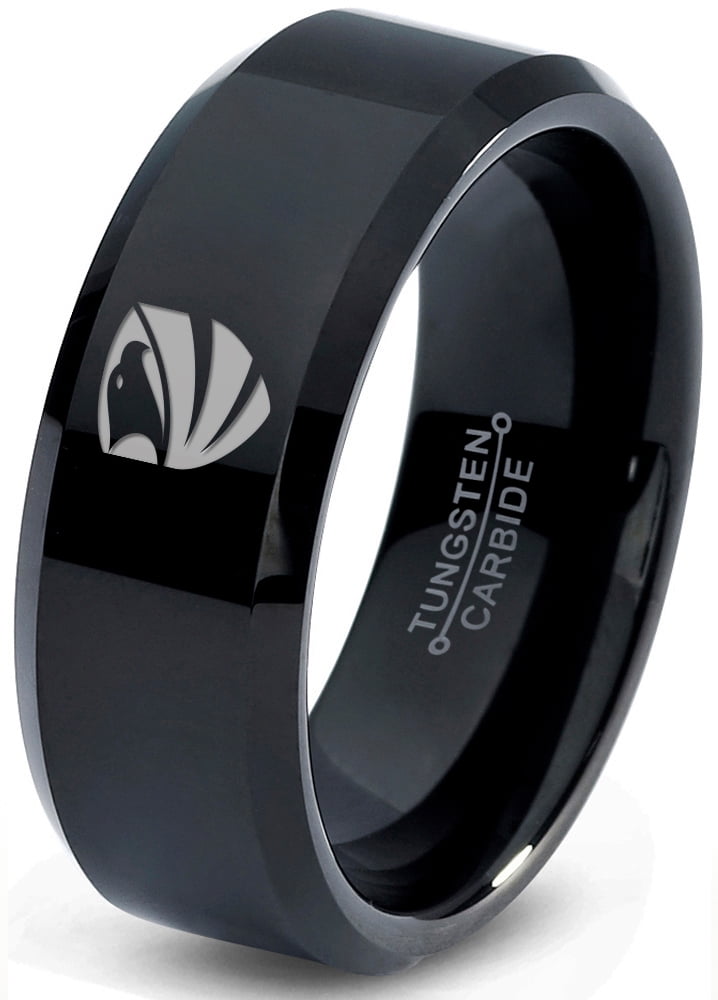 Tungsten Hawk Bald Eagle Wings Crest Band Ring 8mm Men Women Comfort ...