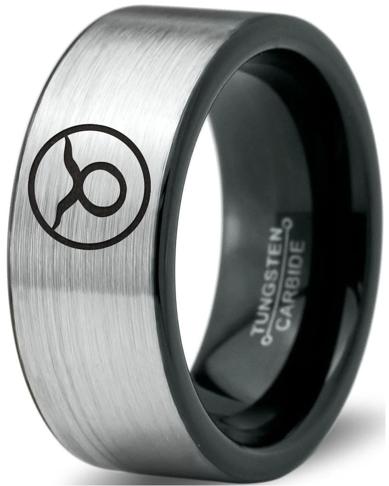 Tungsten Horoscope Taurus Band Ring 8mm Men Women Comfort Fit Brushed ...