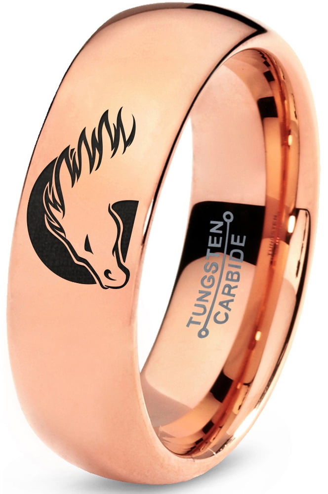 Tungsten Horse Horses Equestrian Equine Equidae Band Ring 7mm Men Women ...