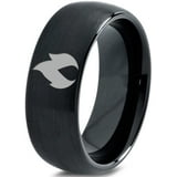 Tungsten Hot Fire Flame Emblem Band Ring 8mm Men Women Comfort Fit ...
