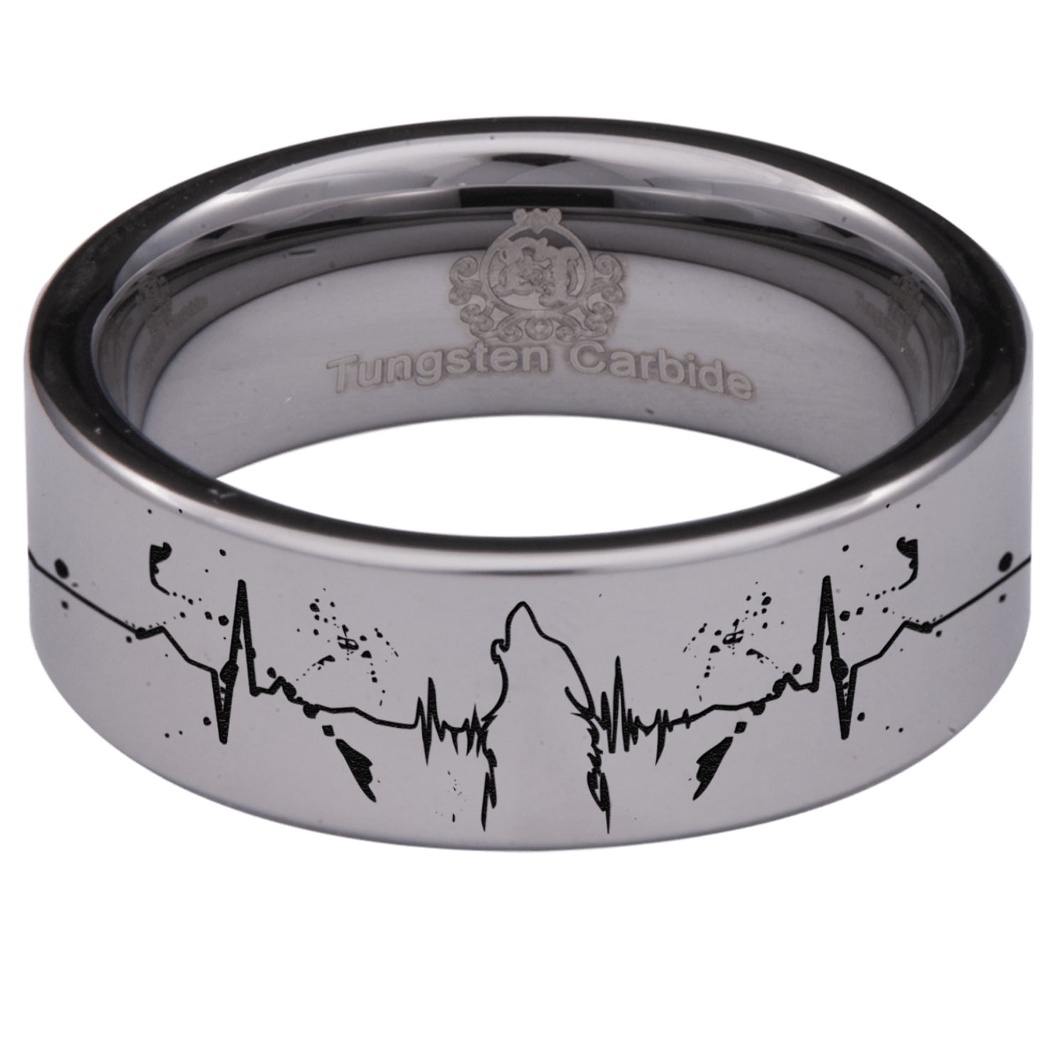 Tungsten Howling Wolf Lifeline Ring - Walmart.com