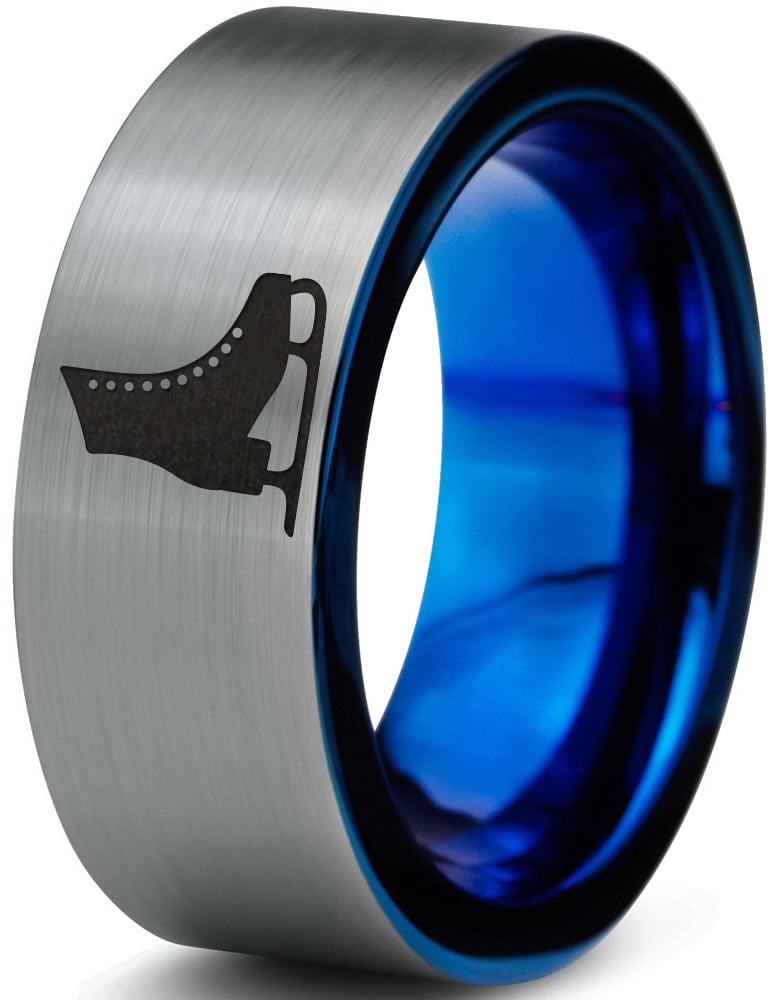 Tungsten Ice Figure Skating Hockey Skate Band Ring 8mm Men Women ...