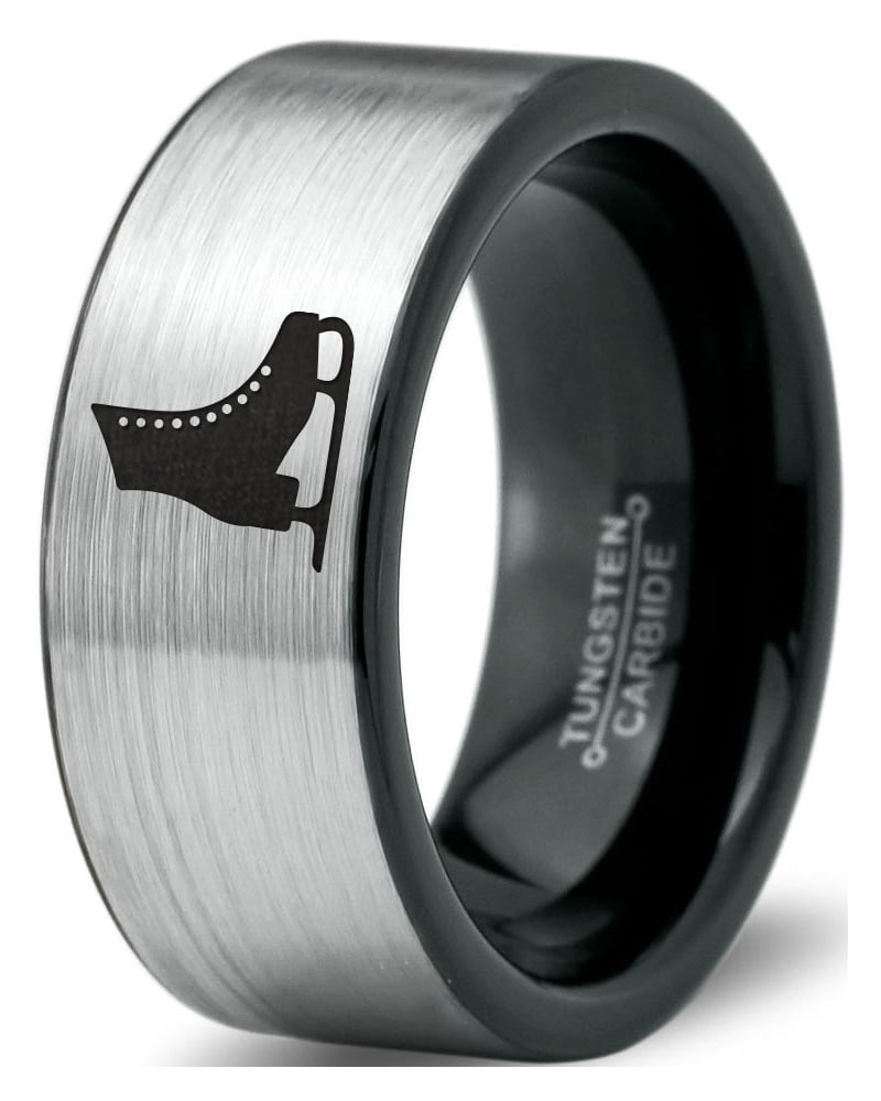 Tungsten Ice Figure Skating Hockey Skate Band Ring 8mm Men Women ...