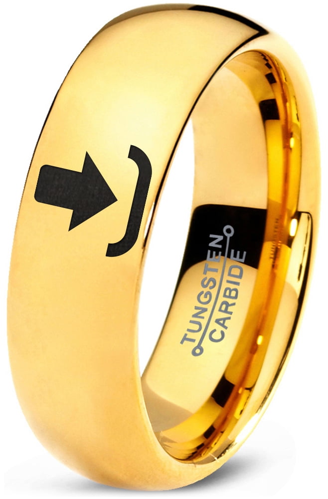 Tungsten Internet Download Symbol Icon Band Ring 7mm Men Women Comfort ...