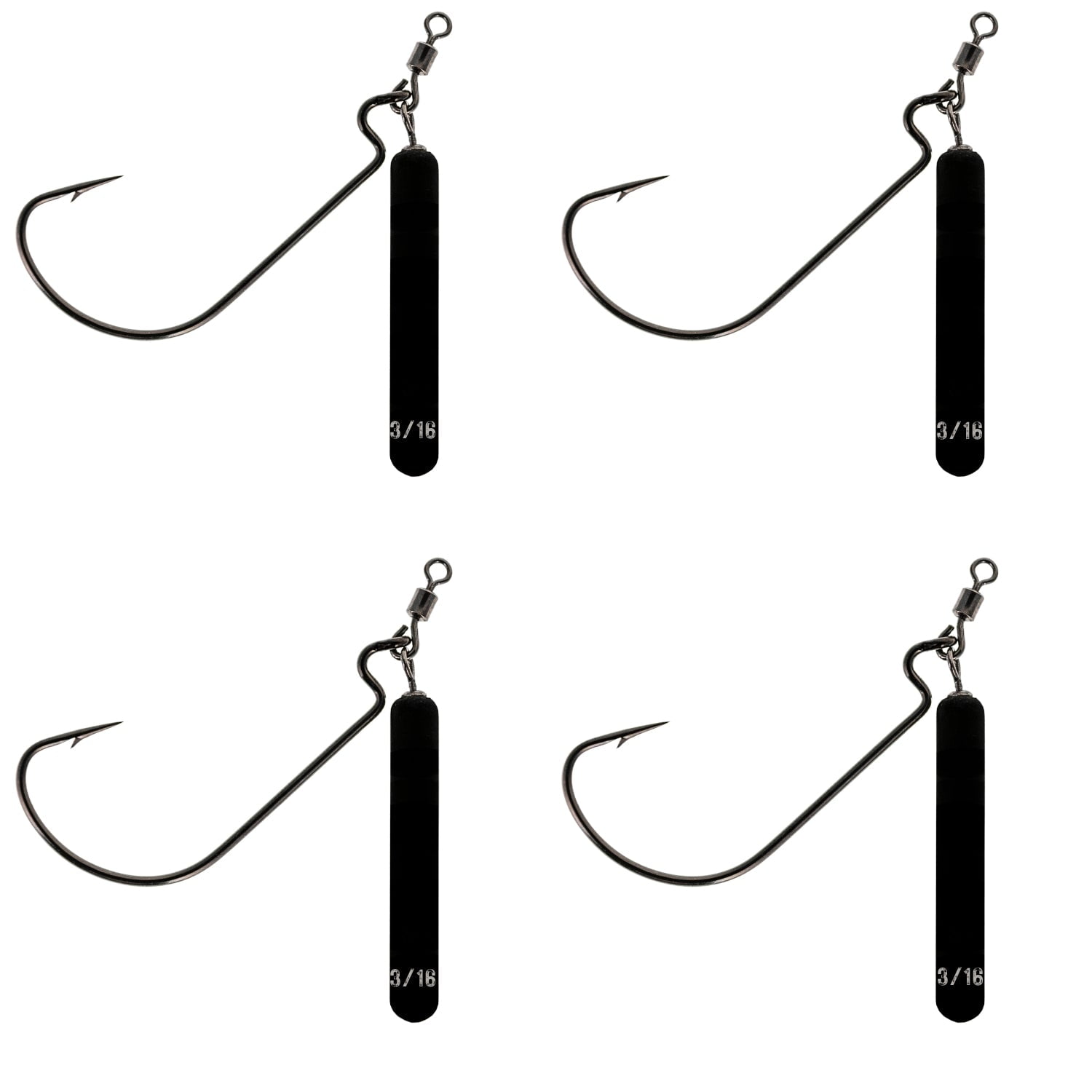 Tungsten Jika Rig - 1/8oz- #1 Hook - Never Chip Black - Walmart.com