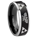 Tungsten Legend of Zelda 8mm Brushed Black 2 Tone Beveled Edges Men ...