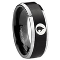 Tungsten Magic Gathe 8mm Black 2 Tone Beveled Edges Men's Ring ...