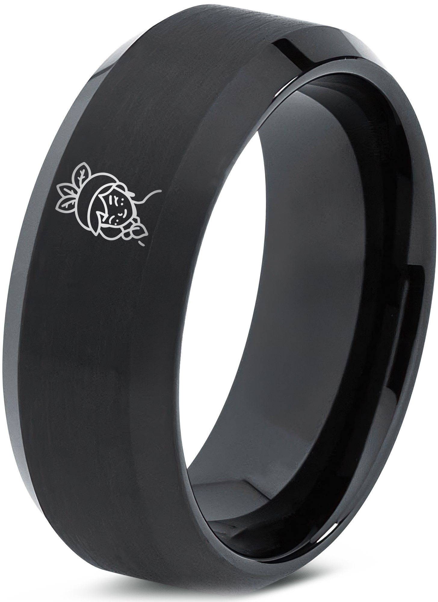 Tungsten Mens Black Rings Gamer Engagement Ring Memorial Future Mrs ...