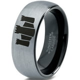 Tungsten Middle Ages Castle Fortress Band Ring 8mm Men Women Comfort ...