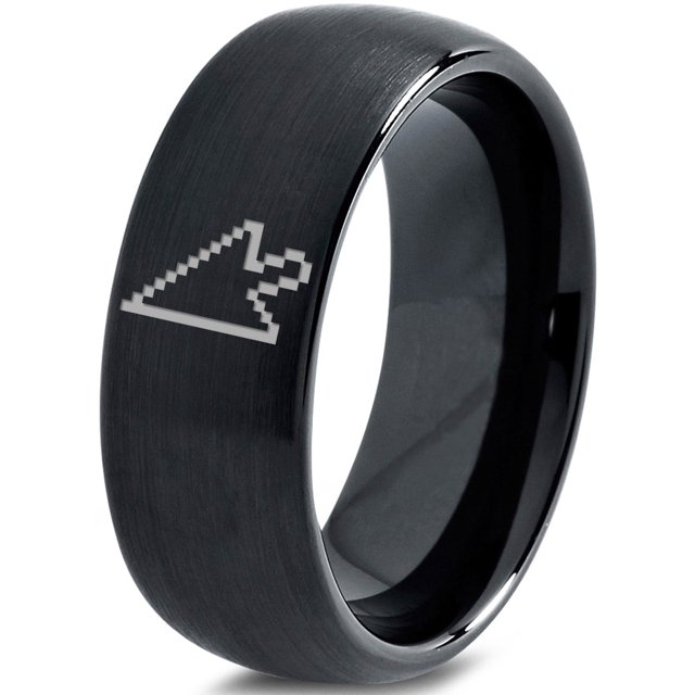 Tungsten Mouse Arrow Pointer Cursor Band Ring 8mm Men Women Comfort Fit ...