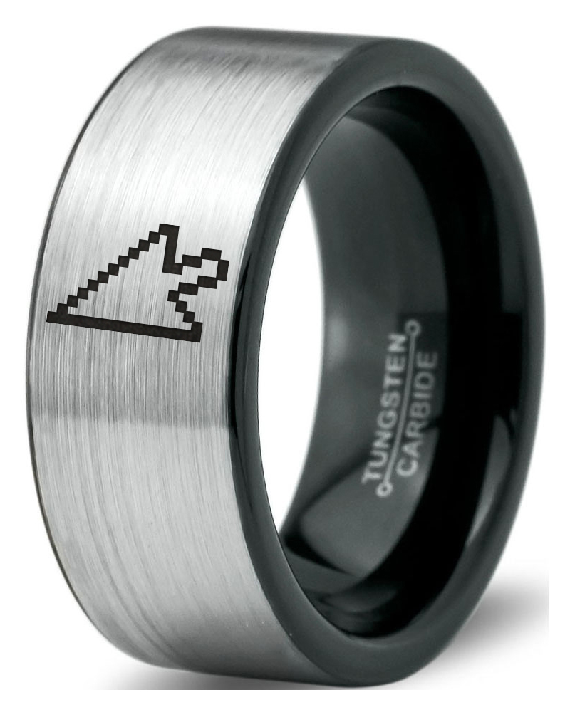 Tungsten Mouse Arrow Pointer Cursor Band Ring 8mm Men Women Comfort Fit ...