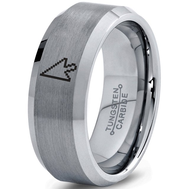 Tungsten Mouse Arrow Pointer Cursor Band Ring 8mm Men Women Comfort Fit ...