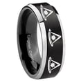 Tungsten Multiple Pester Master Masonic 8mm Black 2 Tone Beveled Edges ...