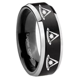 Tungsten Multiple Pester Master Masonic 8mm Black 2 Tone Beveled Edges ...