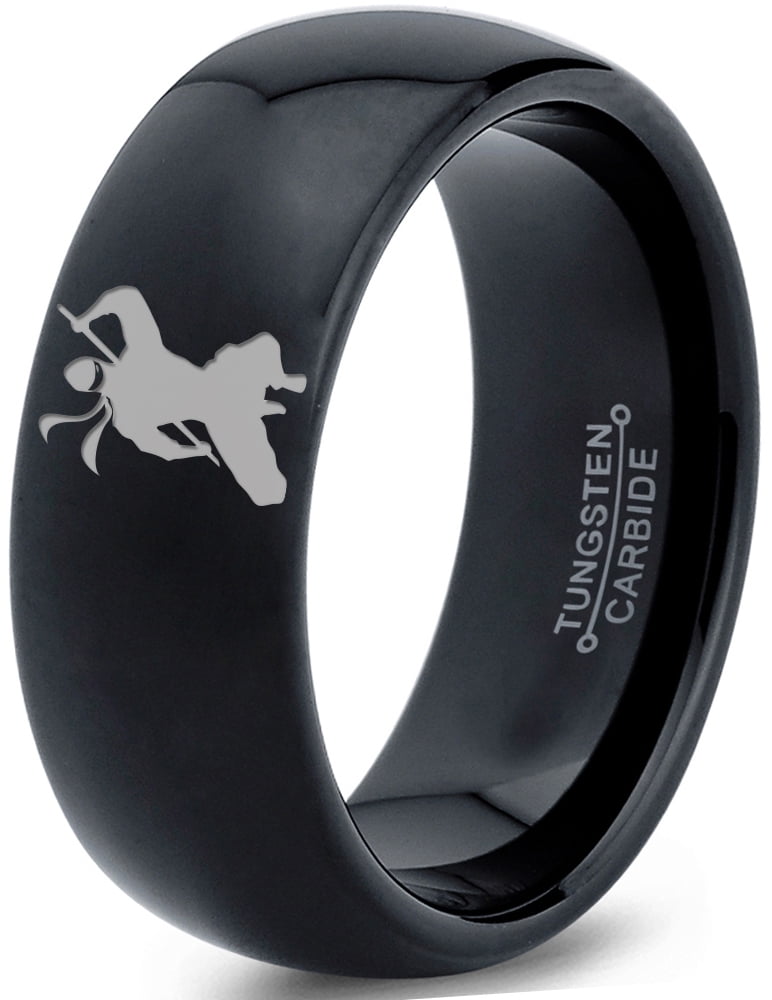 Tungsten Ninja Samuri Sword Martial Arts Band Ring 8mm Men Women ...