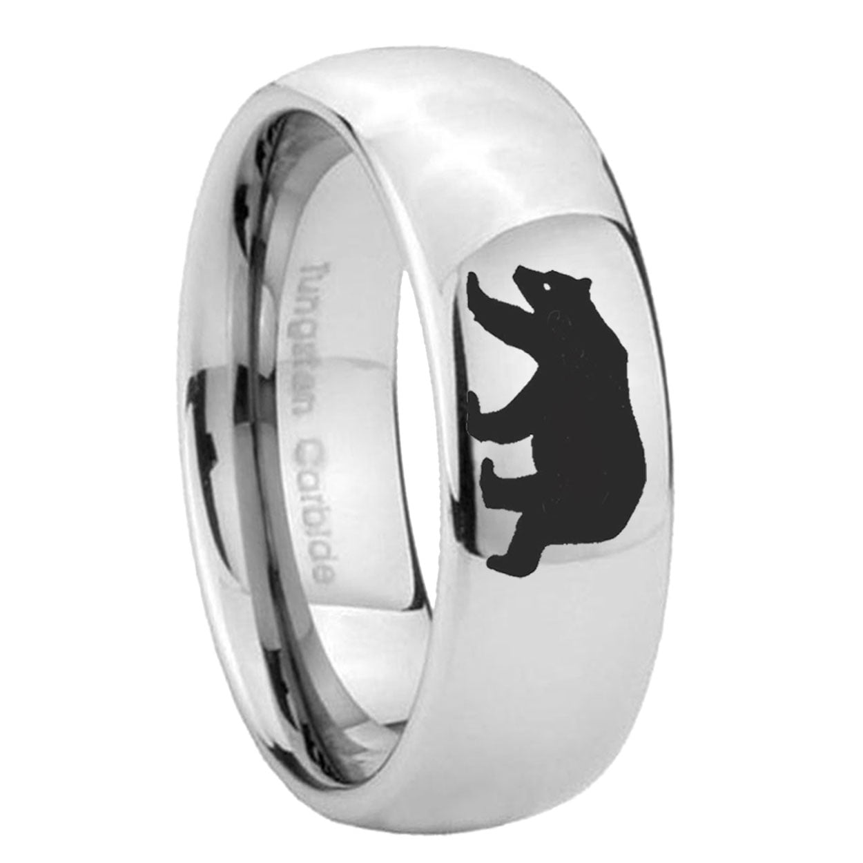 Tungsten Polar Bear 8mm Mirror Gray Polished Dome Men Ring - Walmart.com