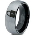 Tungsten Privacy Padlock Lock Band Ring 8mm Men Women Comfort Fit Black ...