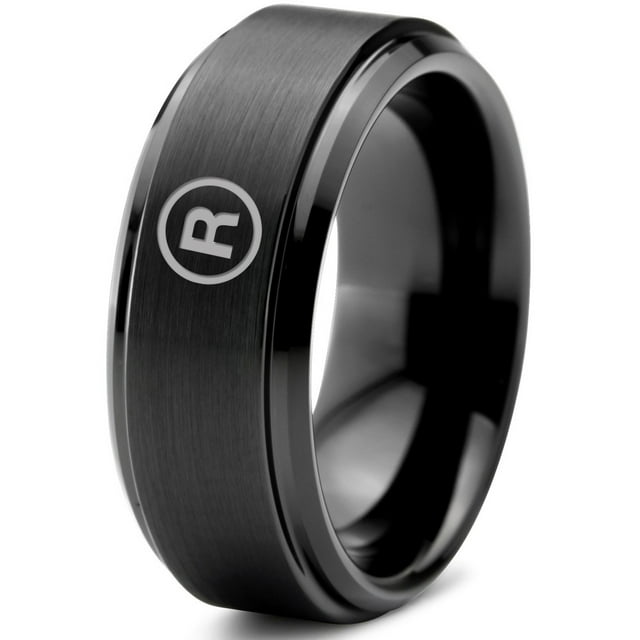 Tungsten Registered Trademark Symbol Band Ring 8mm Men Women Comfort ...