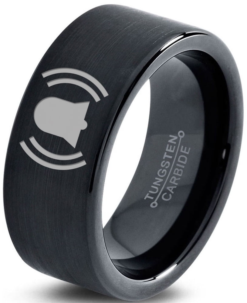 Tungsten Ringing Notification Bell Emoji Band Ring 9mm Men Women ...