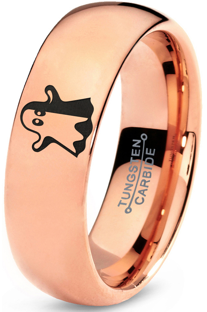 Tungsten Scary Haunting Ghost Emoji Band Ring 7mm Men Women Comfort Fit ...