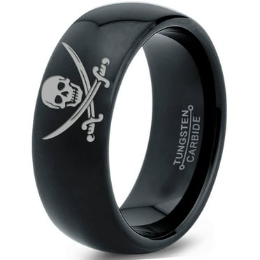 Tungsten Diamond Gemstone Adamantine Isometric Crystal Band Ring 8mm ...