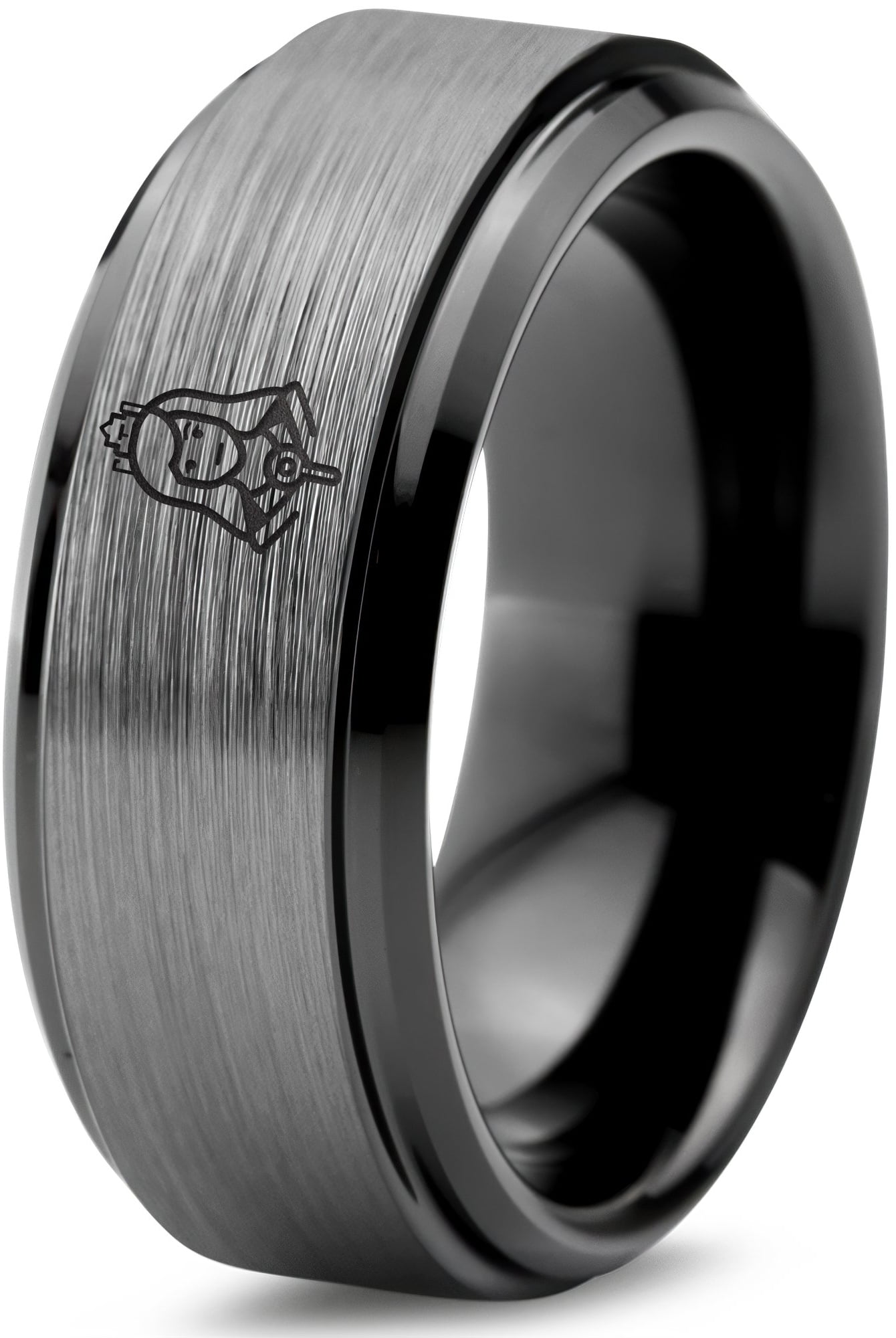Tungsten Thick Gray Ring Mens Jewelry Gamer Couple Gifts Groomsman Gift ...