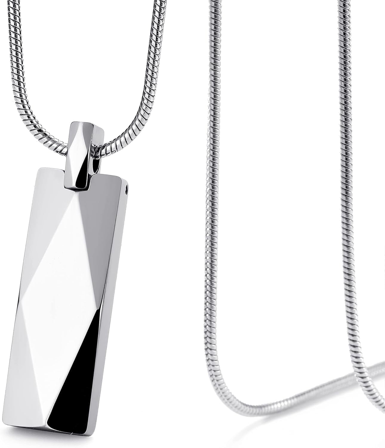 Tungsten Steel Bar Pendant Necklace for Men Tungsten Simple Geometric ...