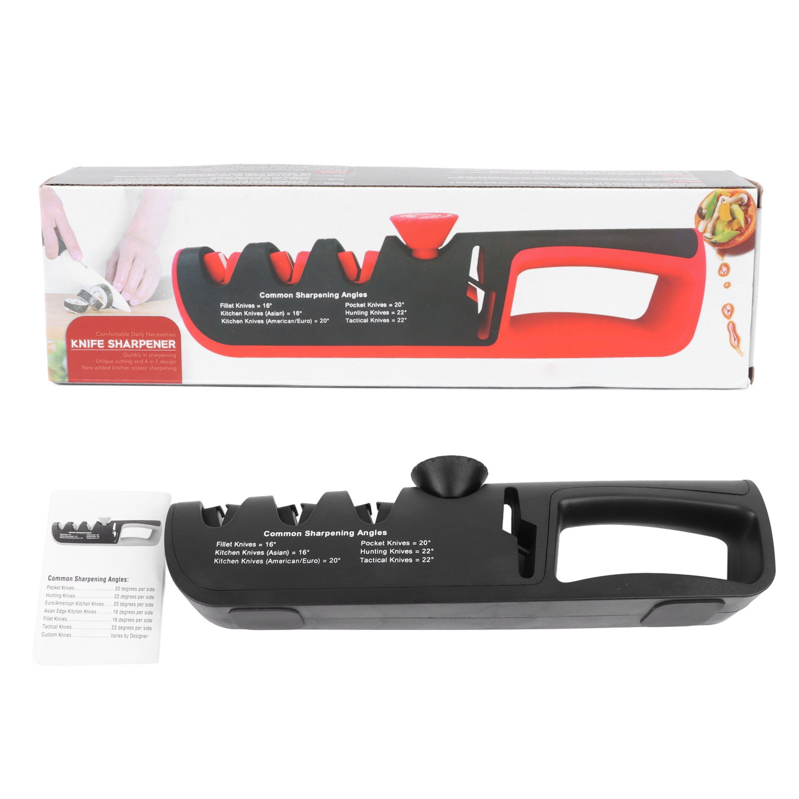 Tungsten Steel Knife Sharpener 4 in 1 Knife 3 Stage Sharpener for ...