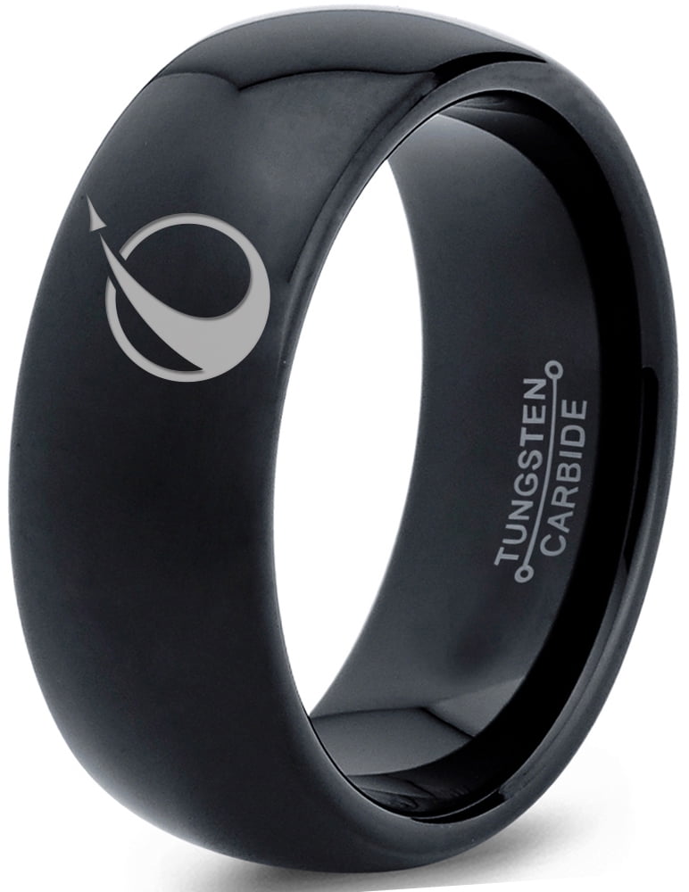 Tungsten Take Off Space Ship Rocketship Band Ring 8mm Men Women Comfort ...