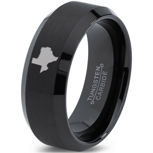 Tungsten Texas The Lone Star State Band Ring 8mm Men Women Comfort Fit ...