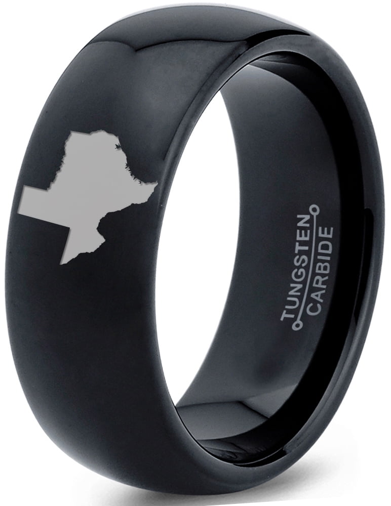 Tungsten Texas The Lone Star State Band Ring 8mm Men Women Comfort Fit ...