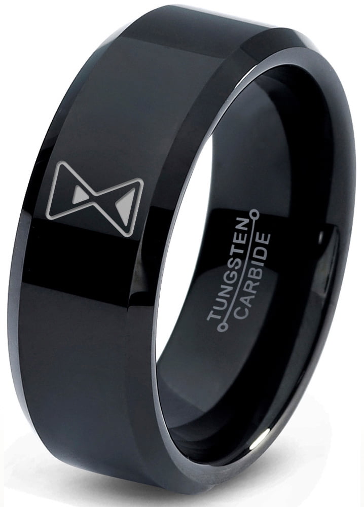 Tungsten Time Capsule Sand Hourglass Hour Glass Band Ring 8mm Men Women ...