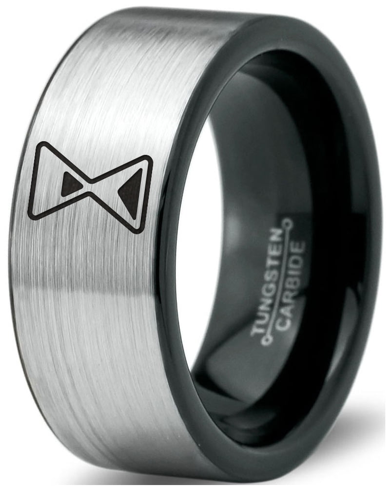 Tungsten Time Capsule Sand Hourglass Hour Glass Band Ring 8mm Men Women ...