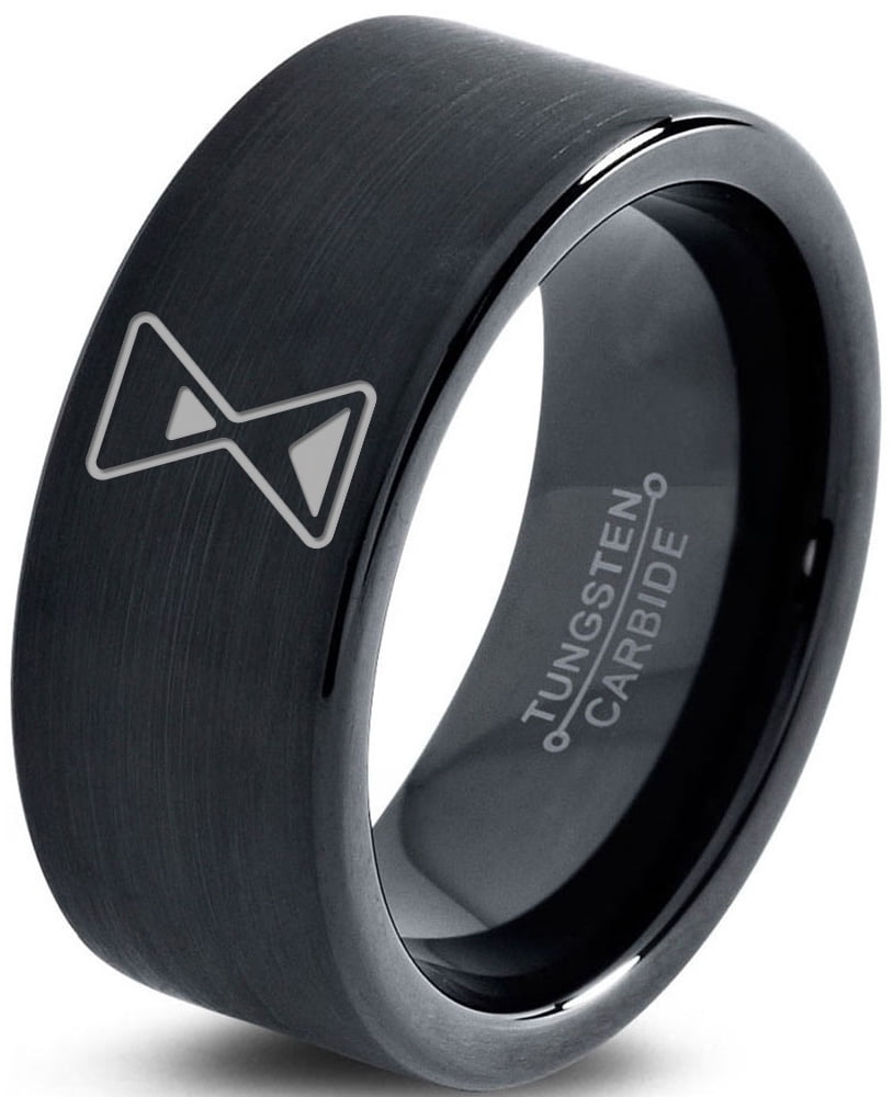 Tungsten Time Capsule Sand Hourglass Hour Glass Band Ring 9mm Men Women ...