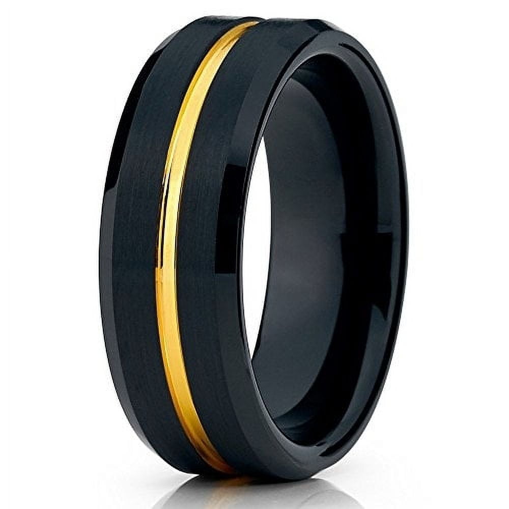 Tungsten Wedding Band Black Tungsten Ring 8mm Tungsten Carbide Ring ...