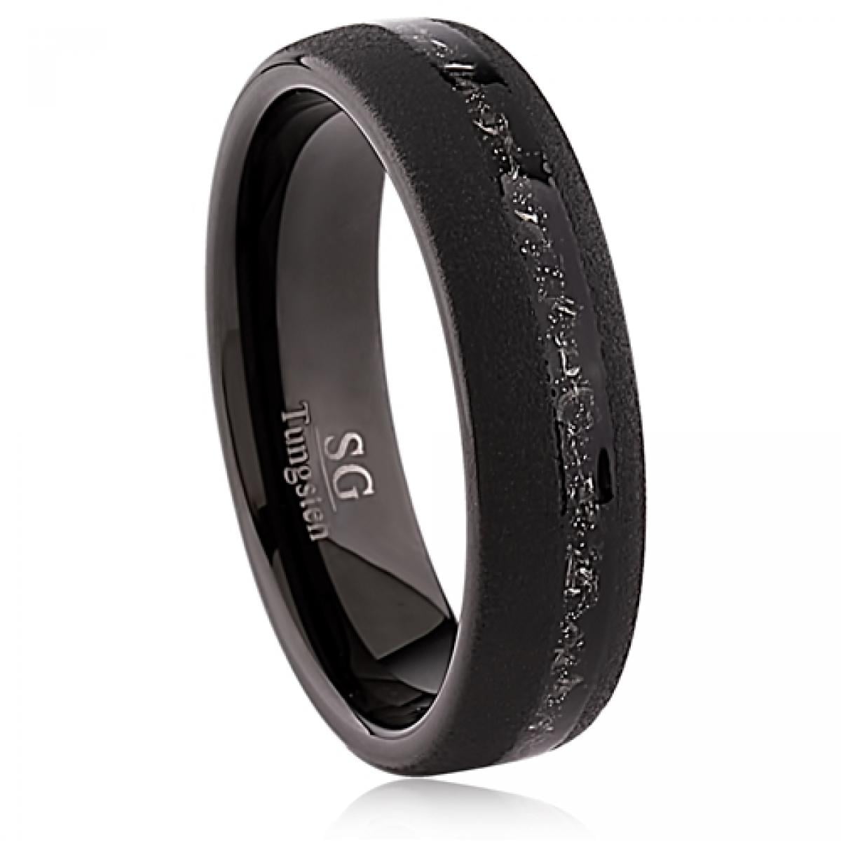 Tungsten With Ip Matte Black Plating, Glossy Interior & Man-Made ...
