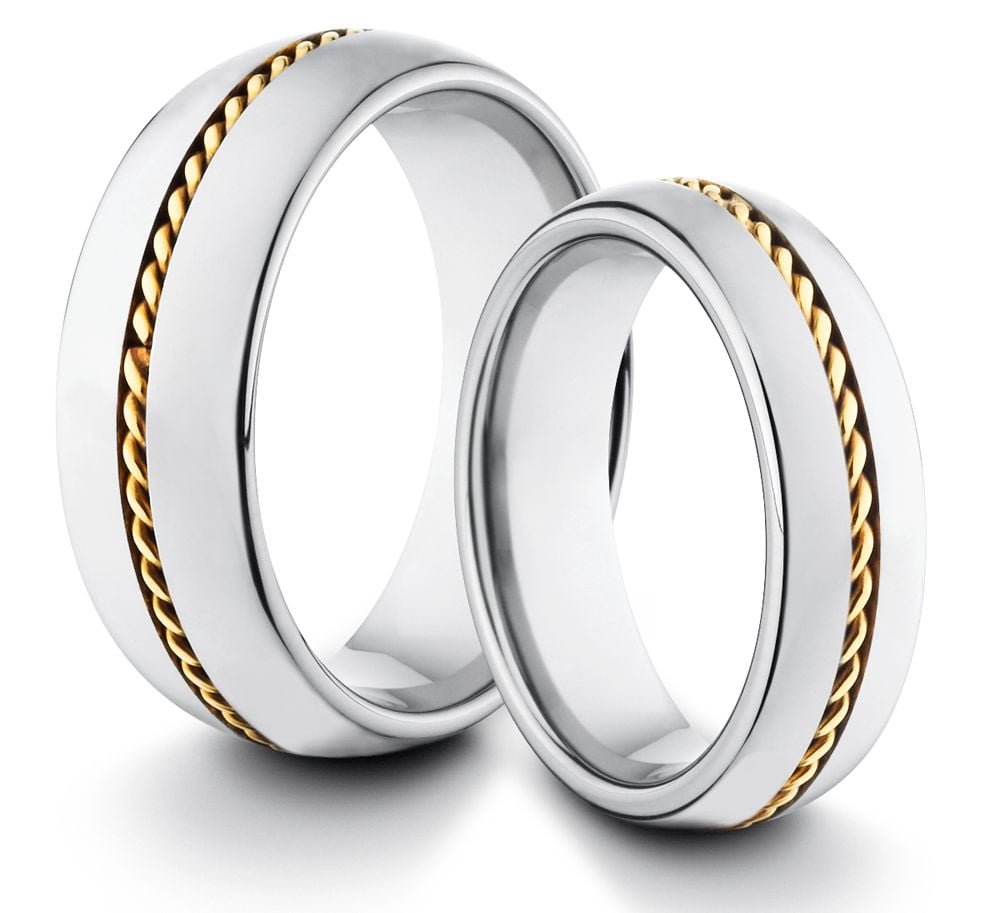 TungstenMasters Roberto Ferrini HIS & HERS 8MM/6MM Tungsten Carbide ...