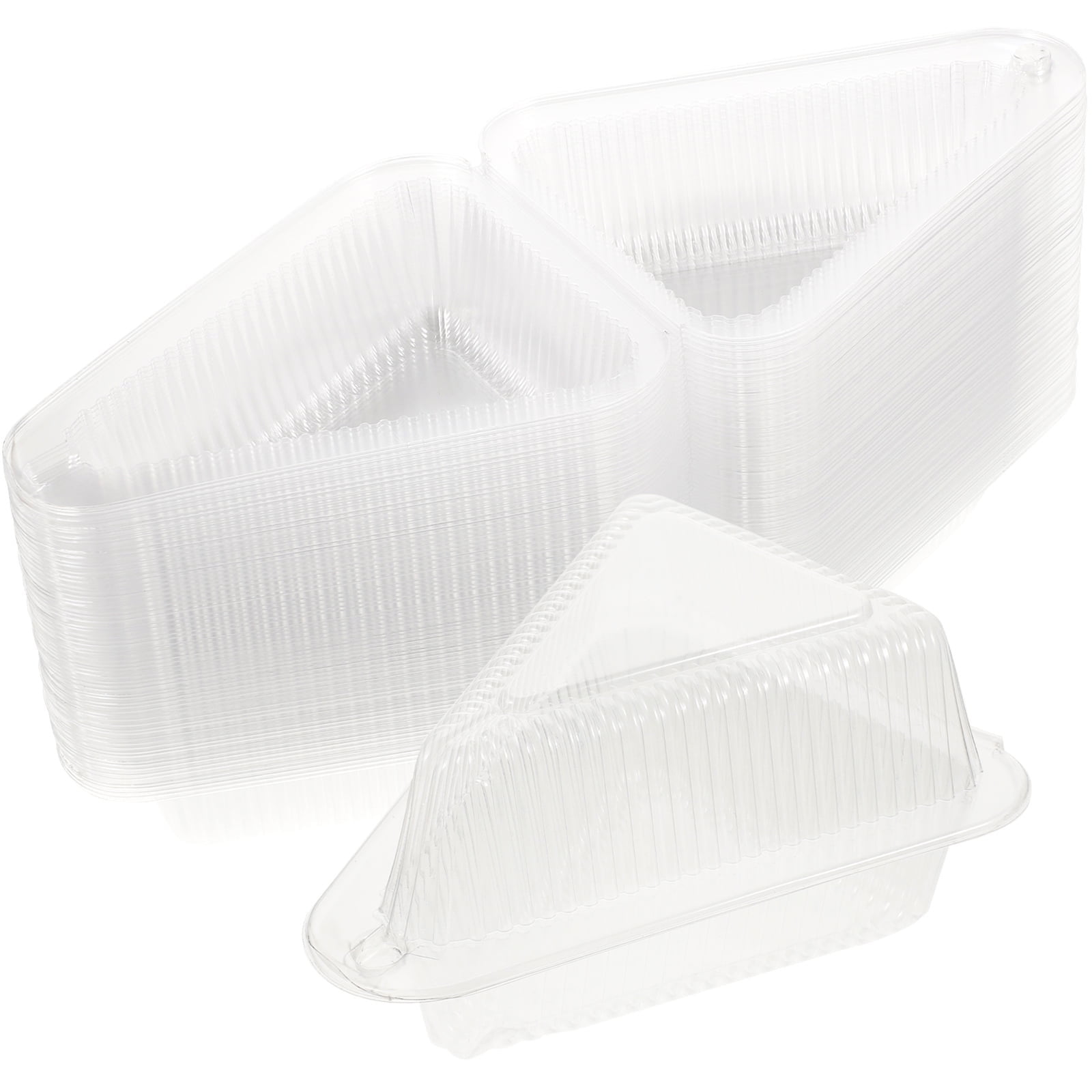 Tunhigl 100-Pack Disposable Triangular Cake Boxes - Clear PET Sandwich ...