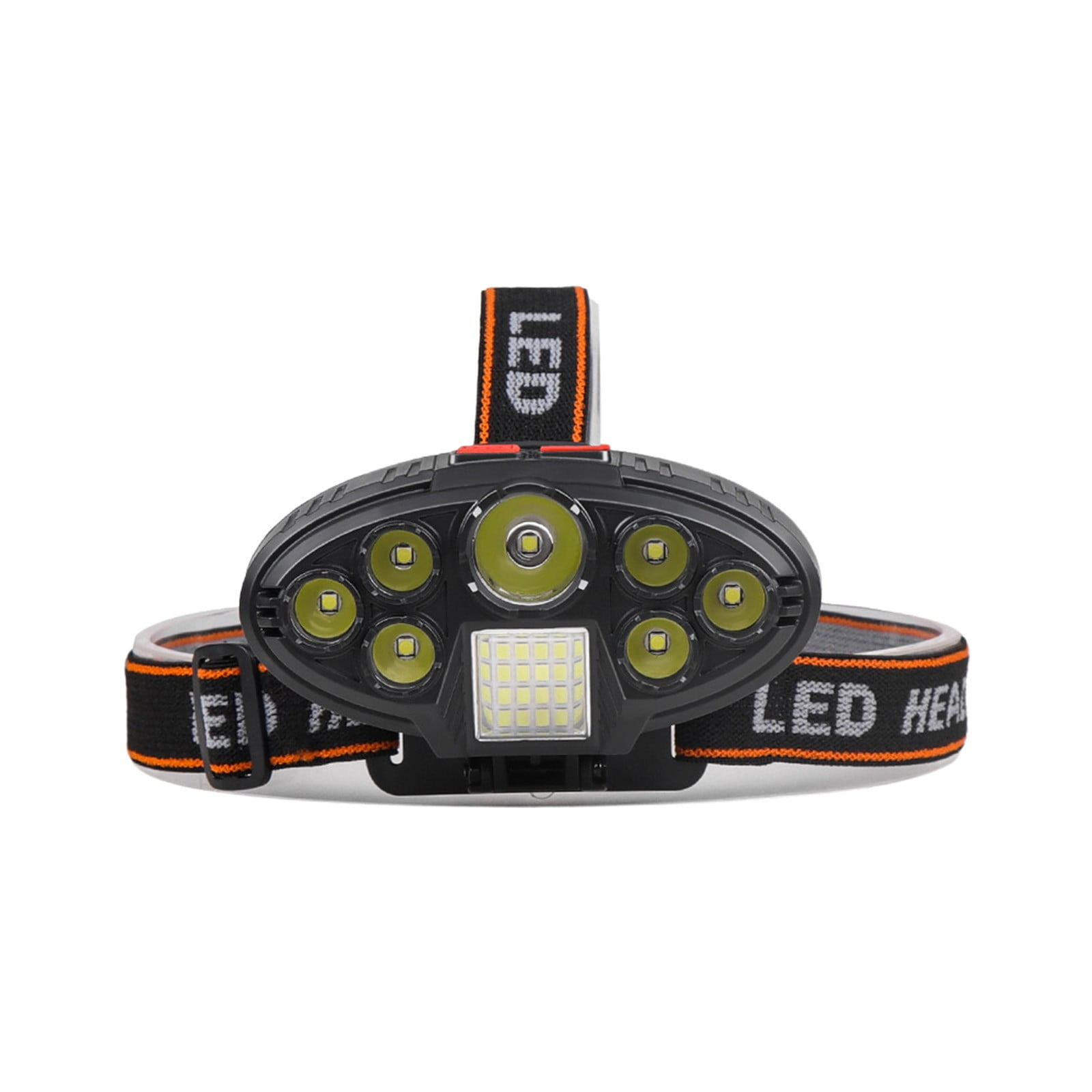 Tunhigl 7-Light Multi-Mode Headlamp with 8 High-Brightness LEDs, USB Rechargeable Long-Range ...
