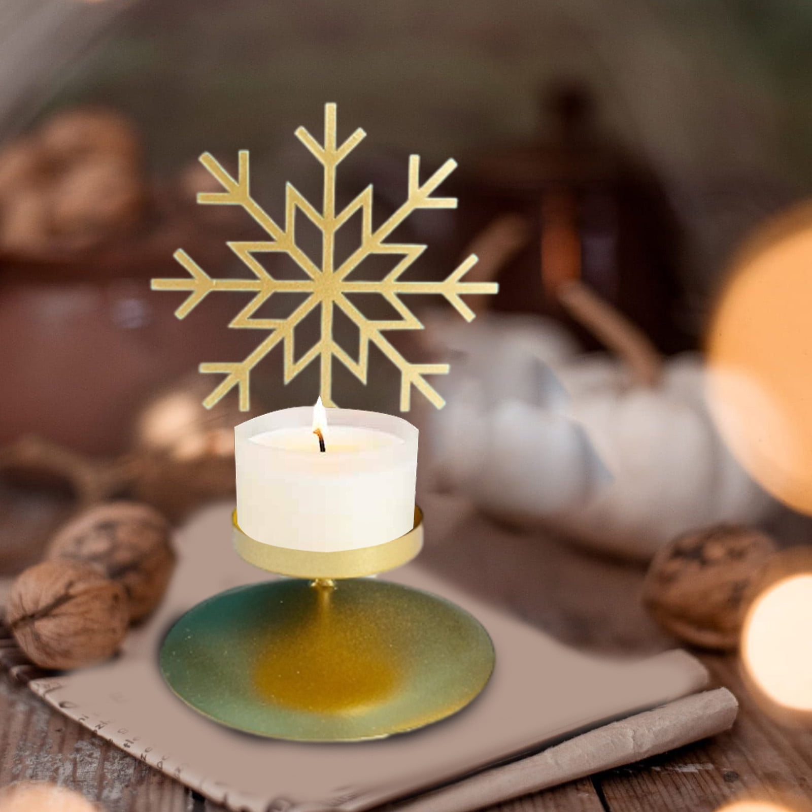 Tunhigl Golden Reindeer Shaped Iron Christmas Candle Holder for Tea ...