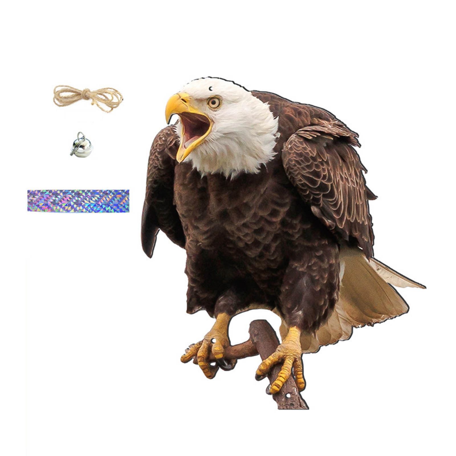 Tunhigl Realistic Hanging Eagle Decoration - Scarecrow Wind Chime for ...