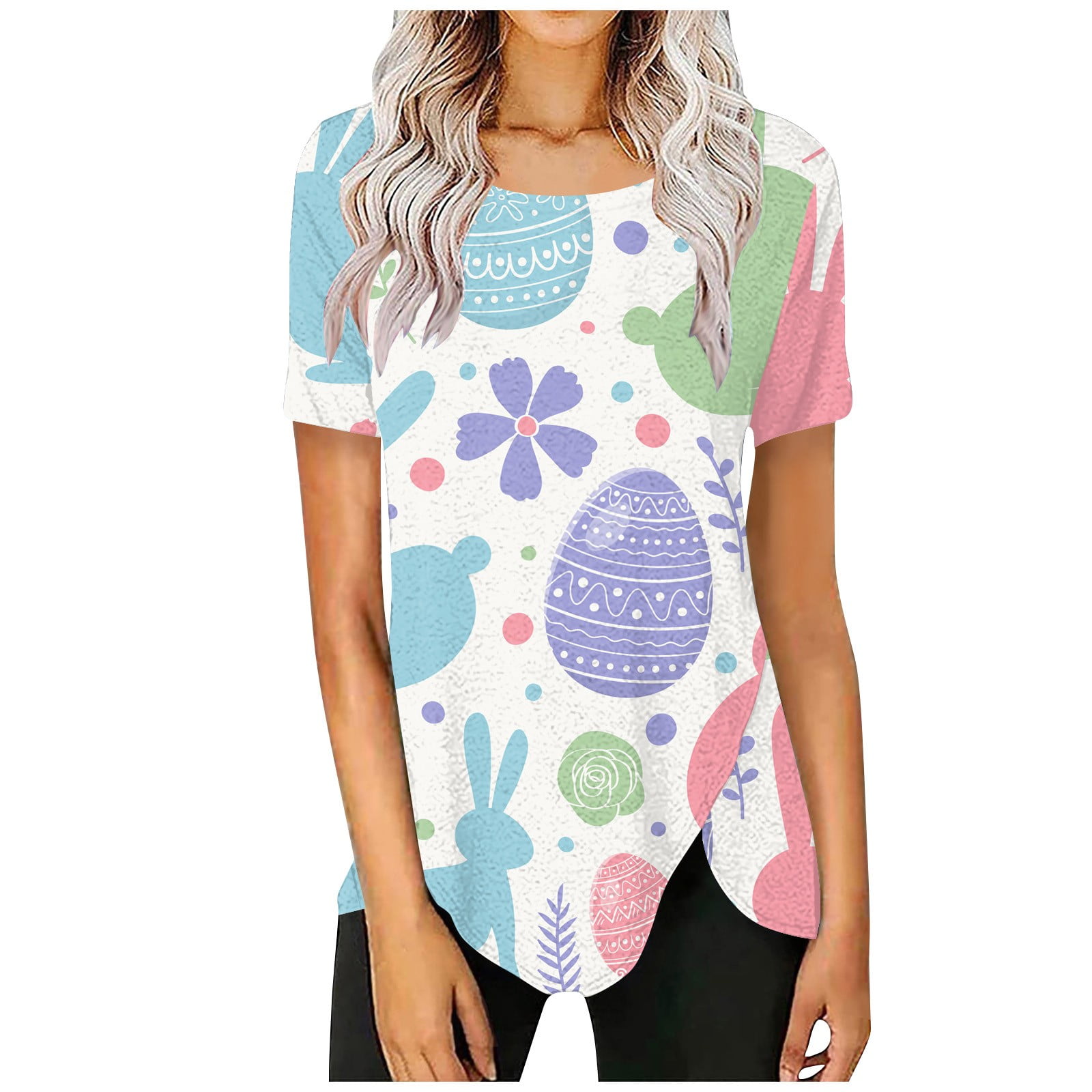 Tunic Tops to Wear with Leggings Easter Female Animal Printed European ...