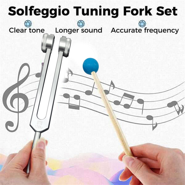 Tuning Fork Set,OTTO128HZ Tuning Forks for Healing Chakra,Sound Therapy ...