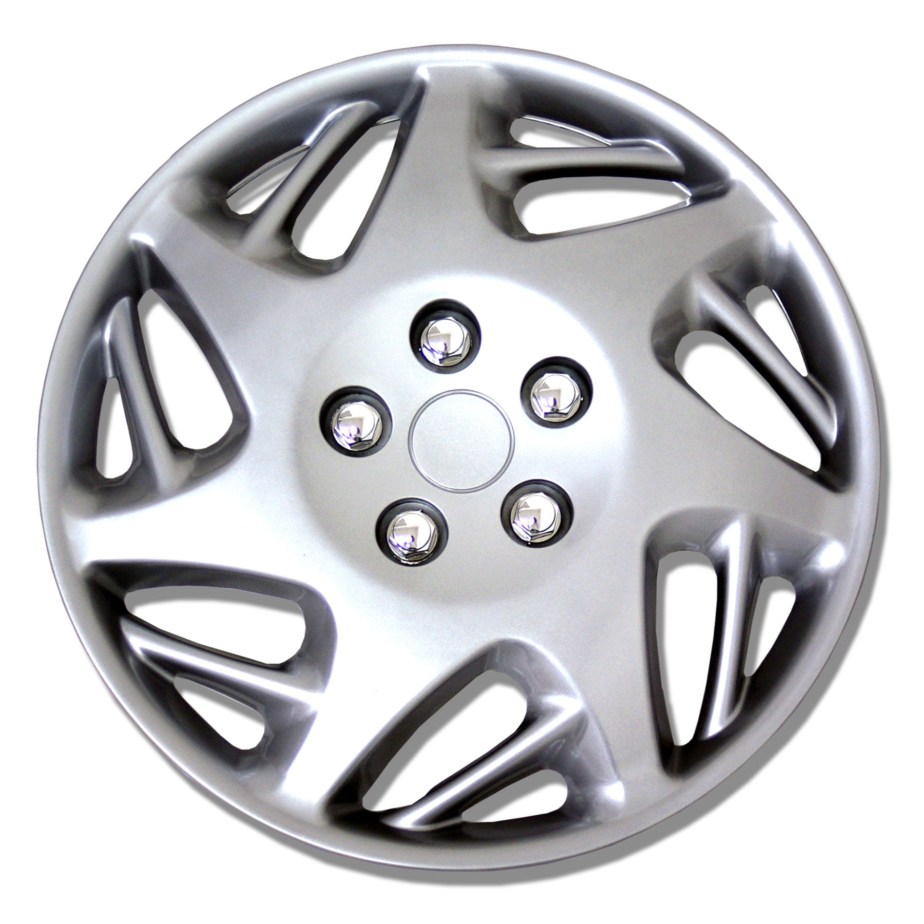 TuningPros WSC-007BS15 Set of 4 Metallic Silver Hubcaps 15" - Hub Caps ...