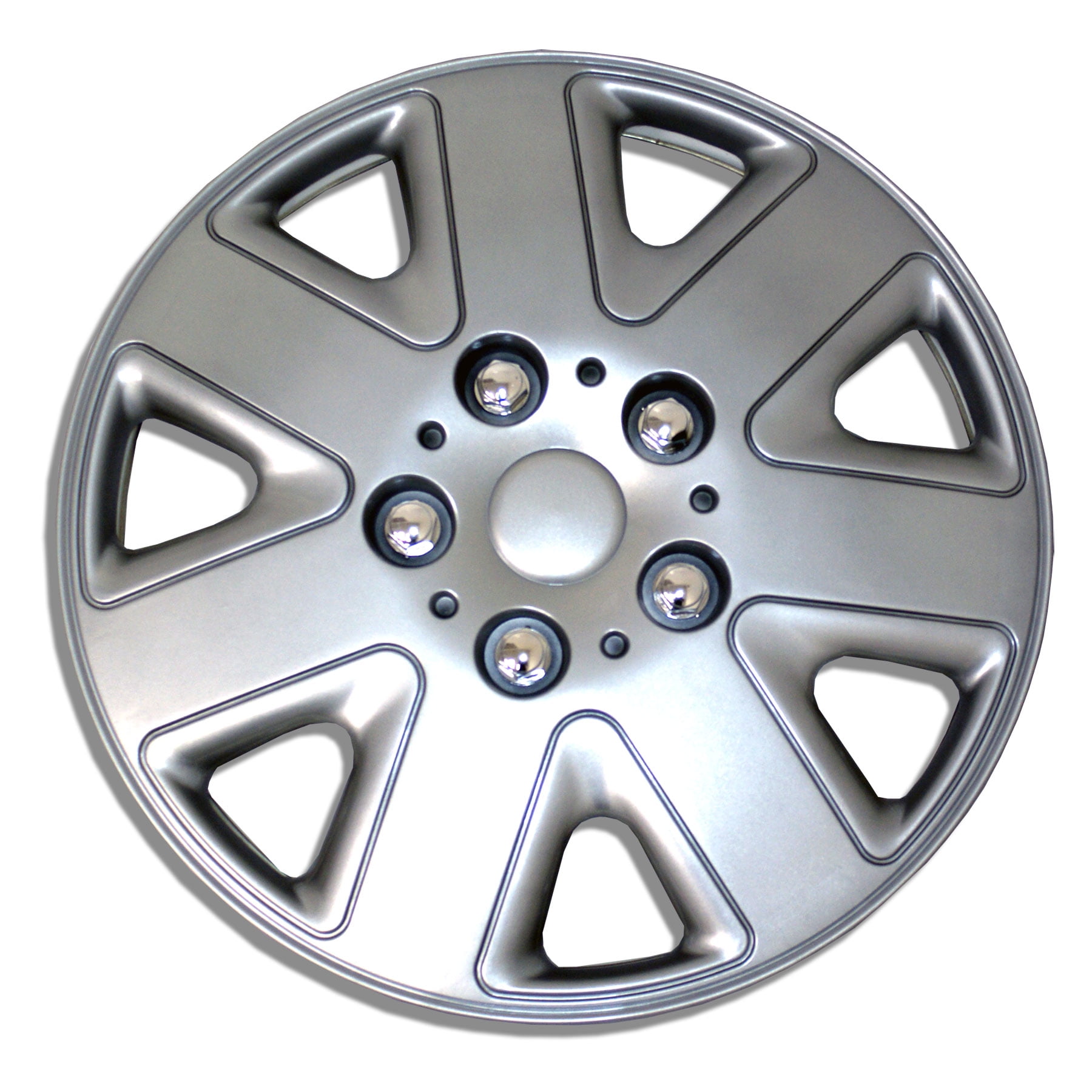TuningPros WSC-026S15 Set of 4 Metallic Silver Hubcaps 15" - Hub Caps ...