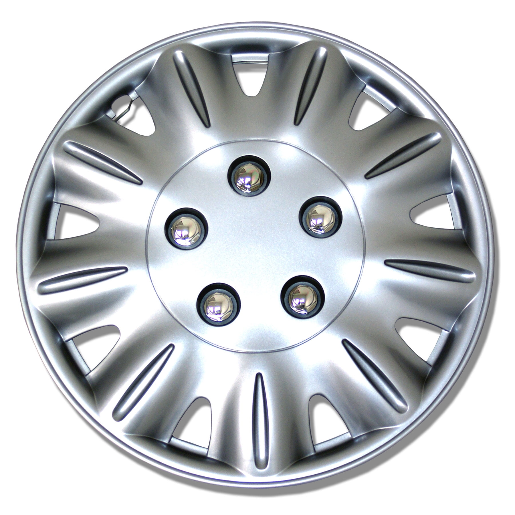 TuningPros WSC-029S15 Set of 4 Metallic Silver Hubcaps 15" - Hub Caps ...
