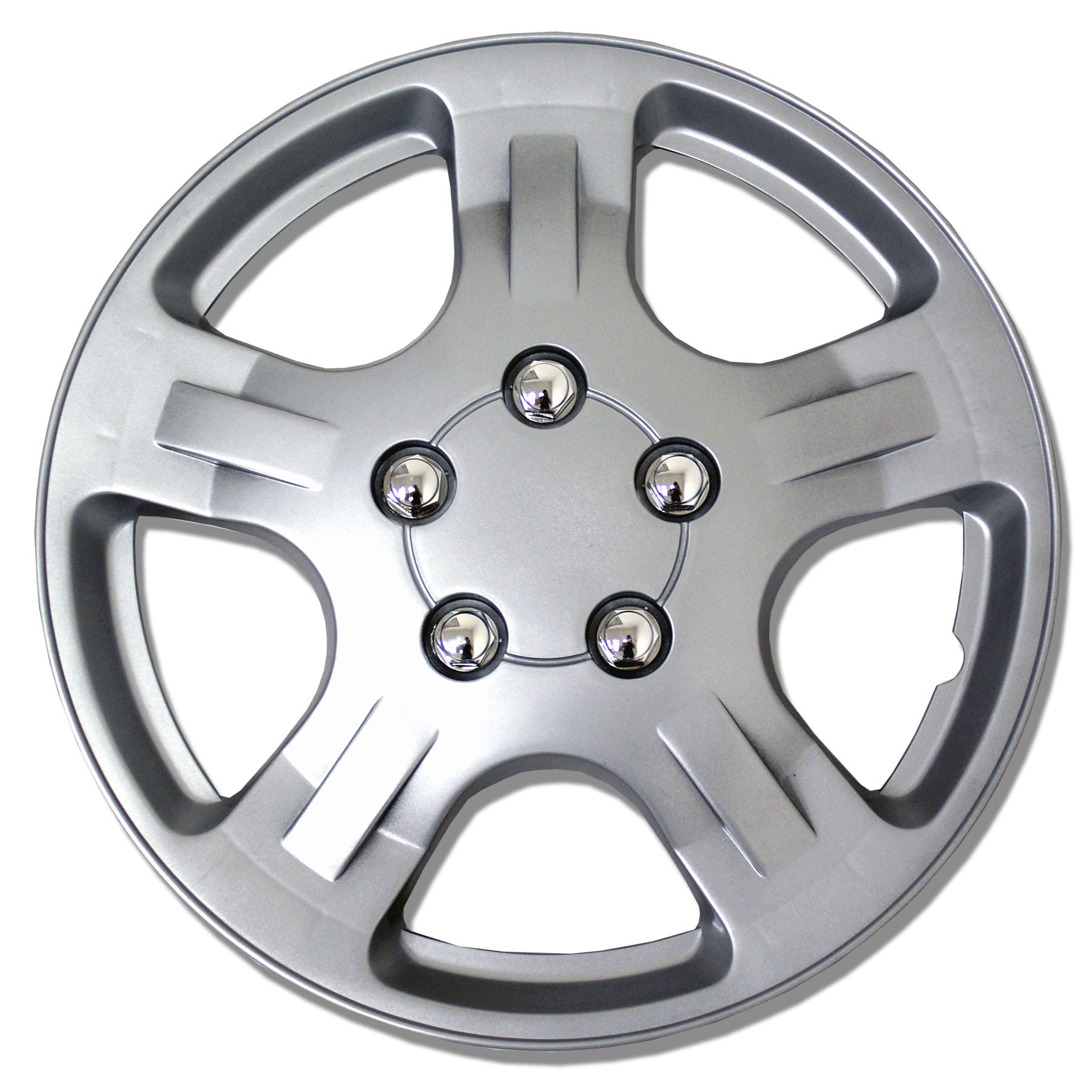 TuningPros WSC-051S14 Set of 4 Metallic Silver Hubcaps 14" - Hub Caps ...
