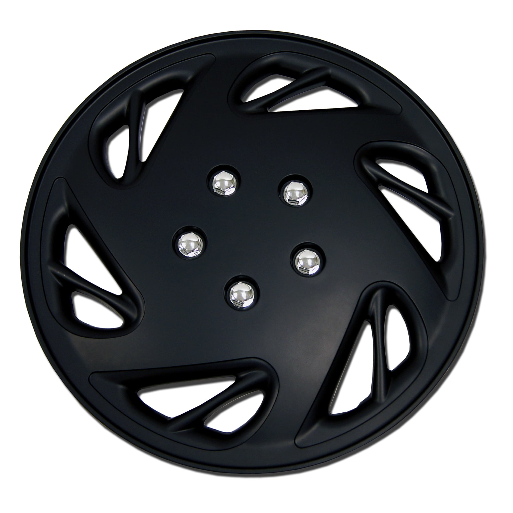 TuningPros WSC-054B15 Set of 4 Matte Black Hubcaps 15" - Hub Caps Wheel ...