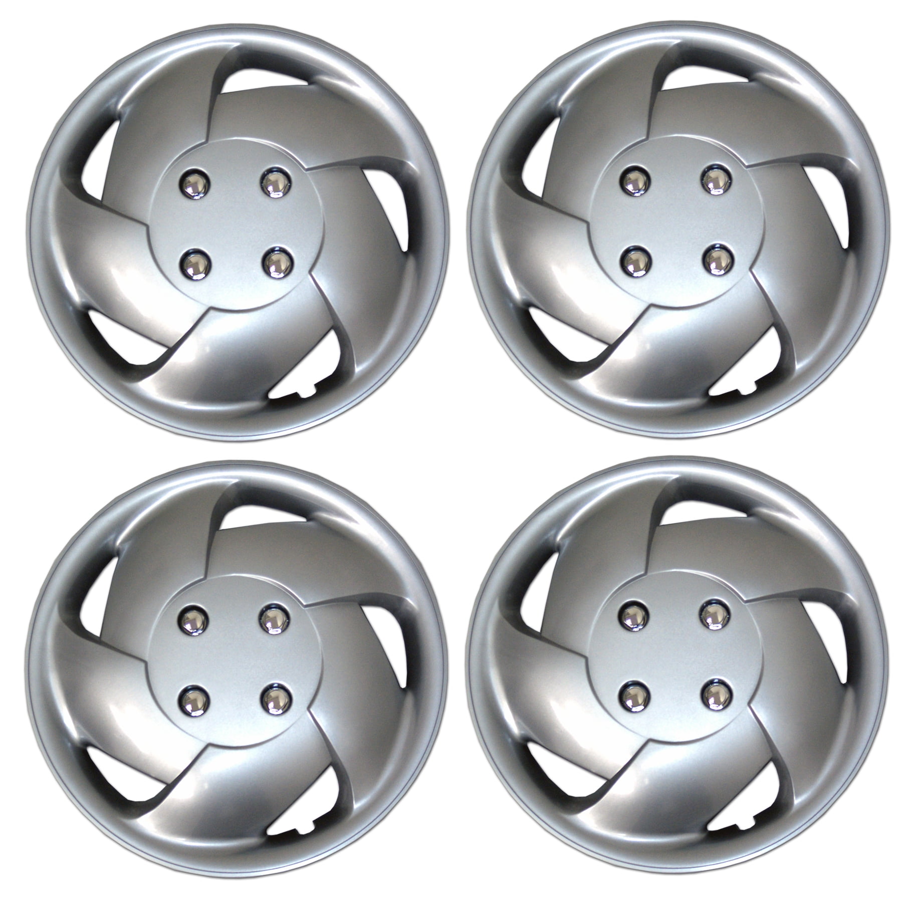 TuningPros WSC3-083S15 Set of 4 Metallic Silver Hubcaps 15" - Hub Caps ...