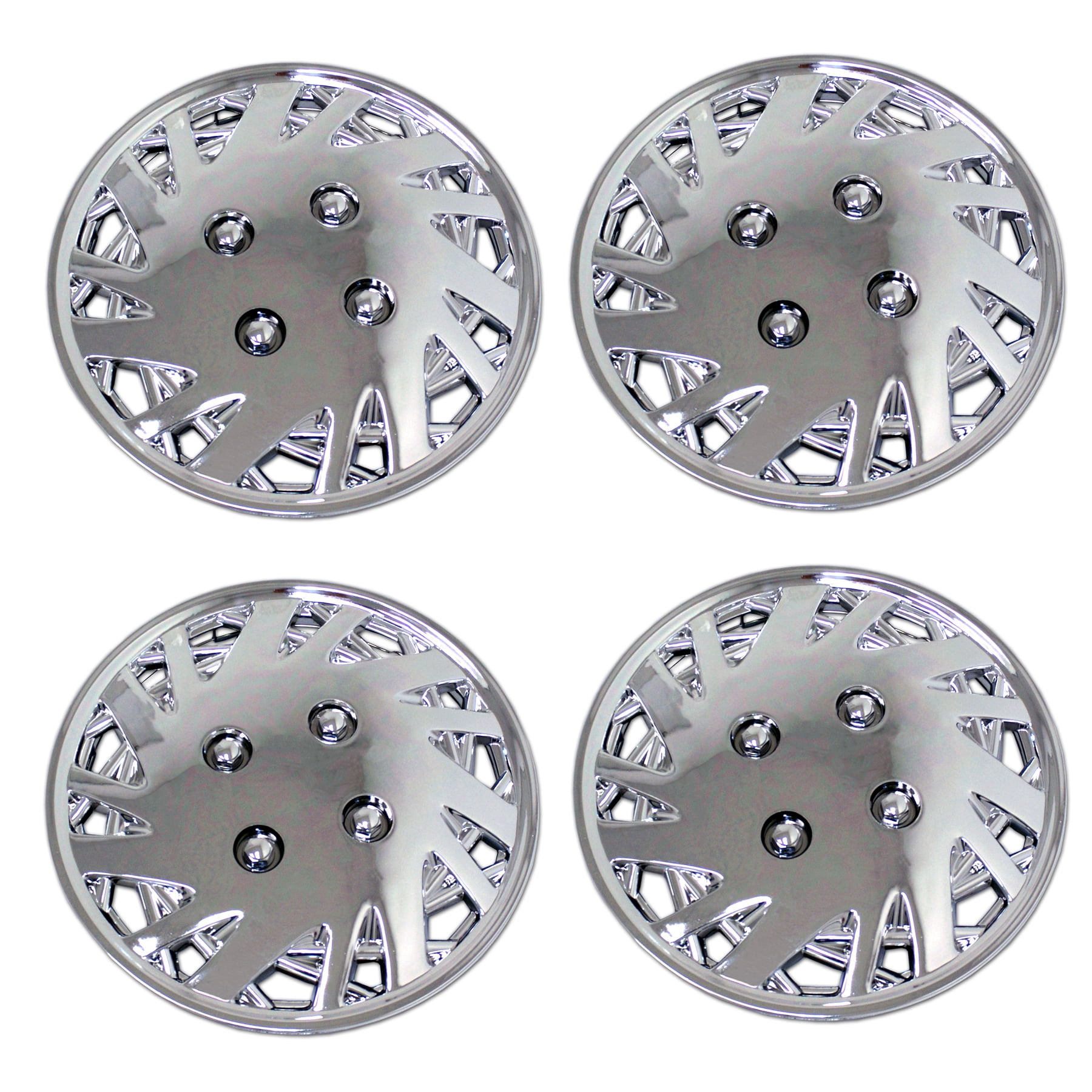 TuningPros WSC3-157C14 Set of 4 Chrome Finish Hubcaps 14" - Hub Caps ...